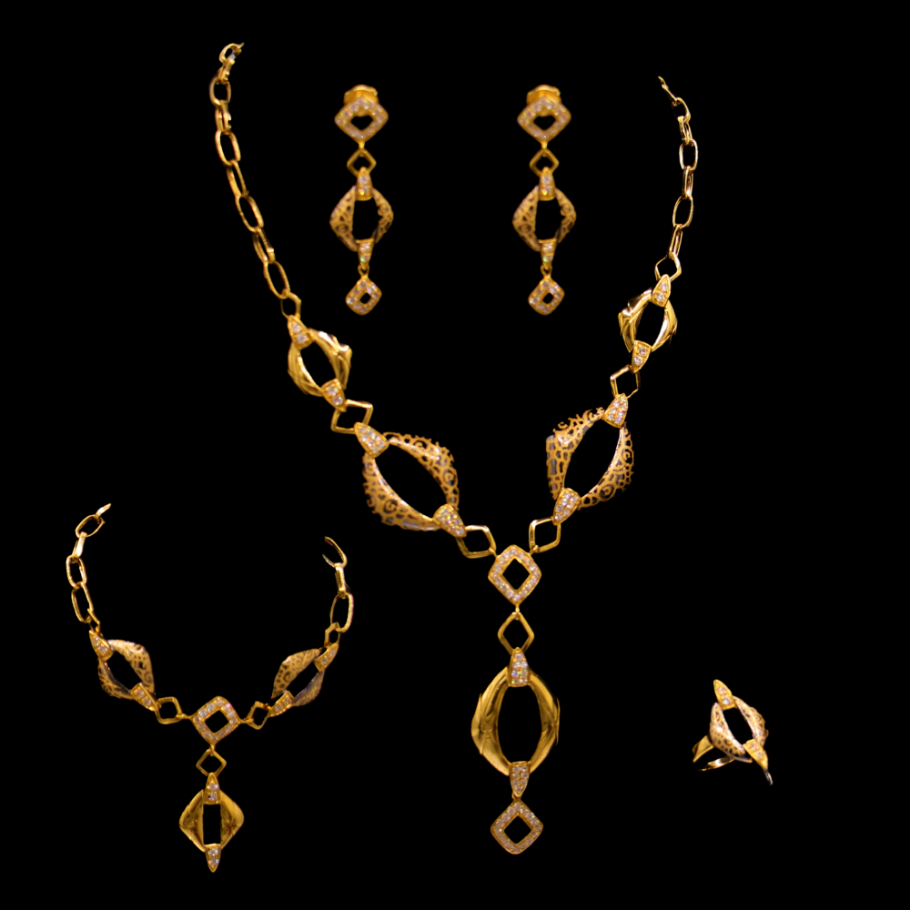 21K Gold Necklace Set | SD25448