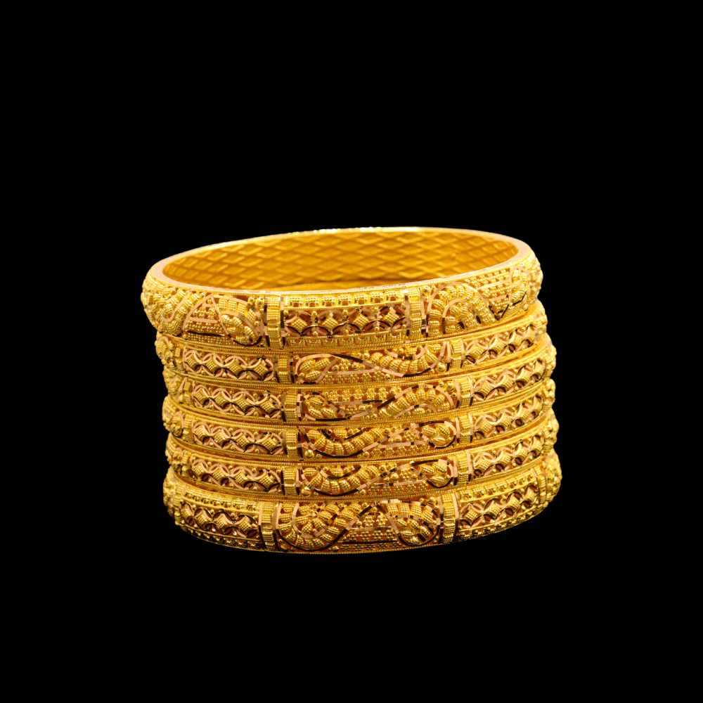 22K Gold Bangle Set (XS) | SB23302