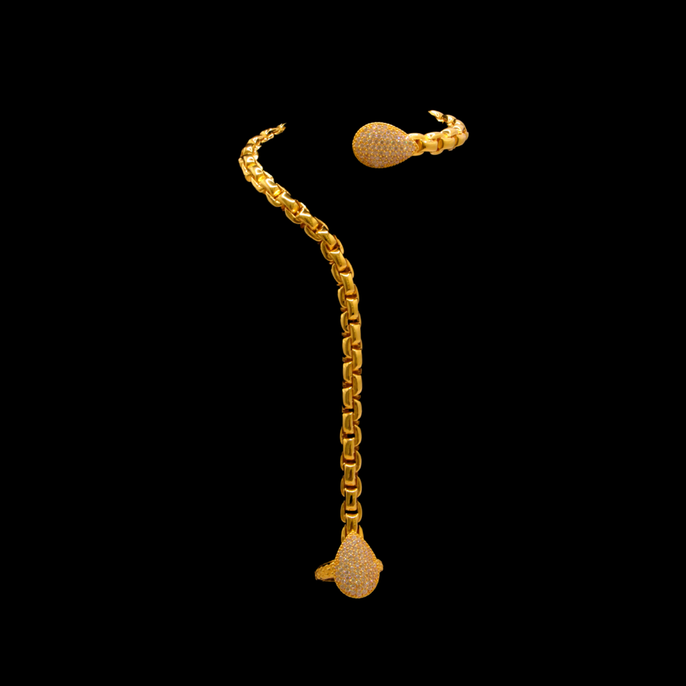 21K Gold Himo Hand Bracelet | SD23609